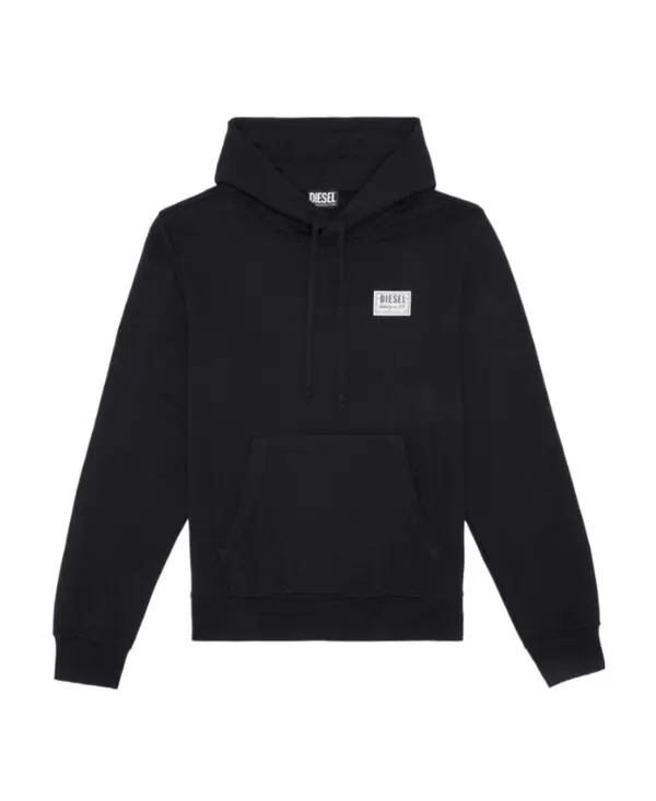 DIESEL® Hooded Long-sleeved Hoodie - Black