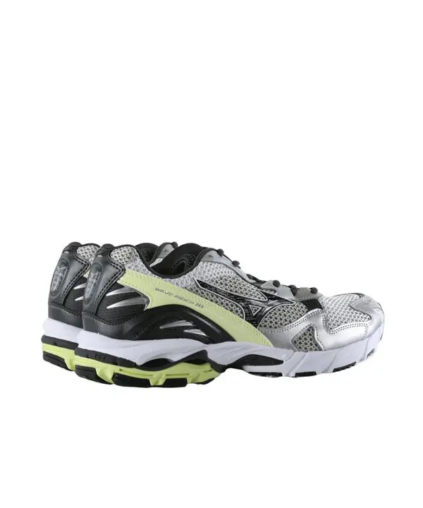 Mizuno Round Toe Sneakers With Metallic Silver Finish