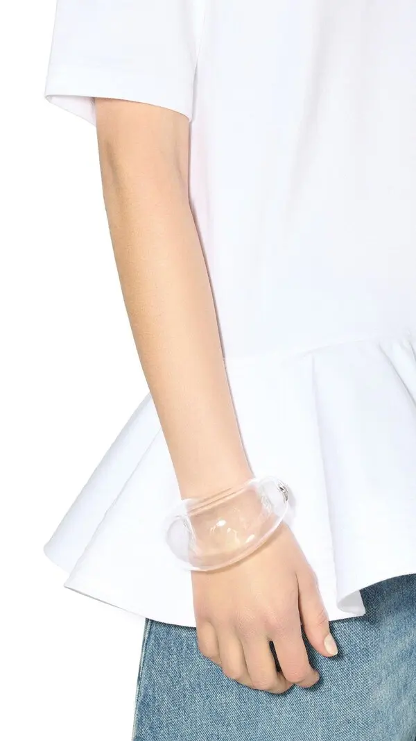 Alaïa Sculptural Glass Open-ended Bracelet - Transparent