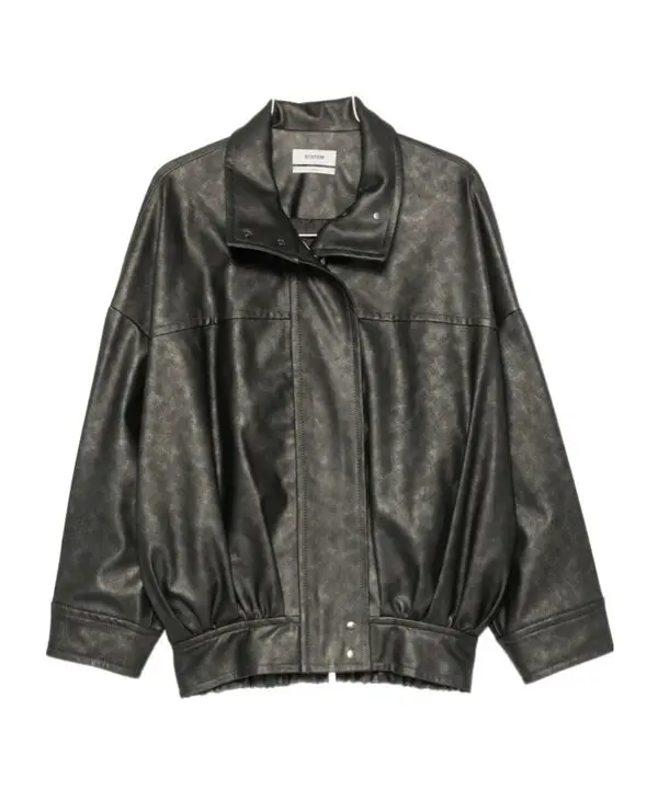SYSTEM Panelled High-neck Biker Jacket