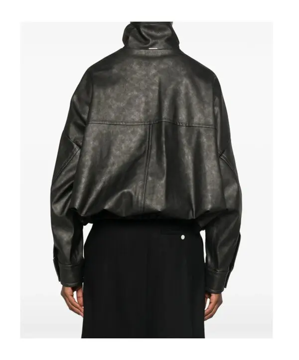SYSTEM Panelled High-neck Biker Jacket