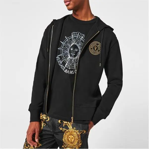 Versace Zippered Hooded Sweatshirt