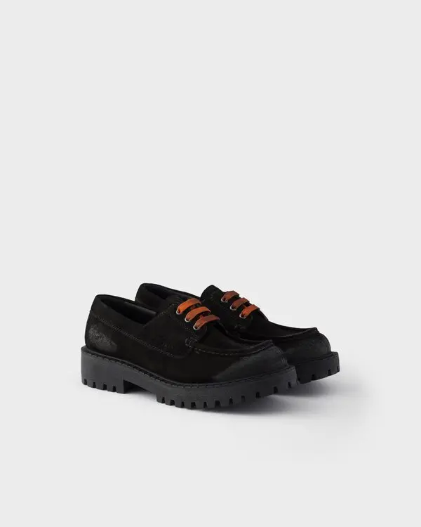 Prada Round Toe Lace-up Shoes