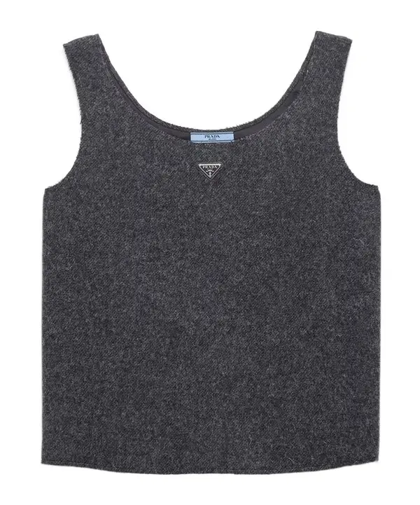Prada Shetland Wool Top - Bituminous Ash Free