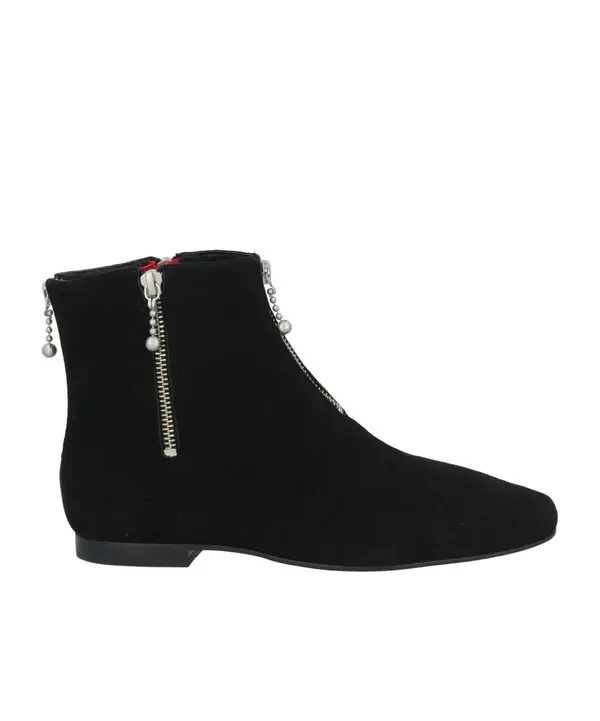 Tory Burch Suede Ankle Boots With Zipper Closure And Square Toe