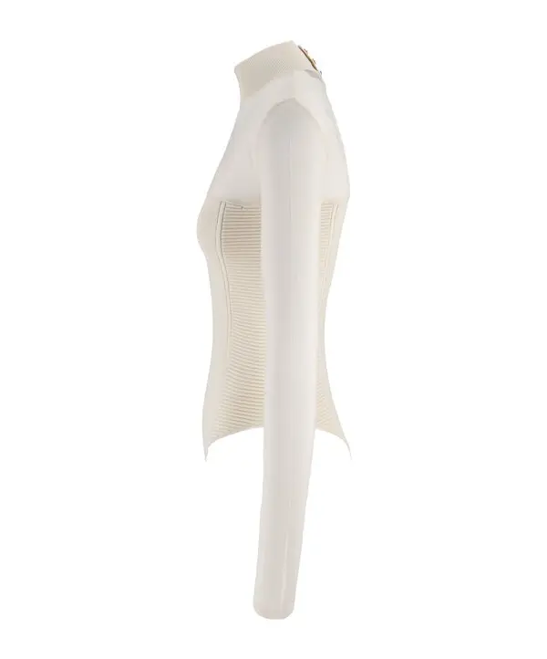Elisabetta Franchi Ribbed Long-sleeve Bodysuit