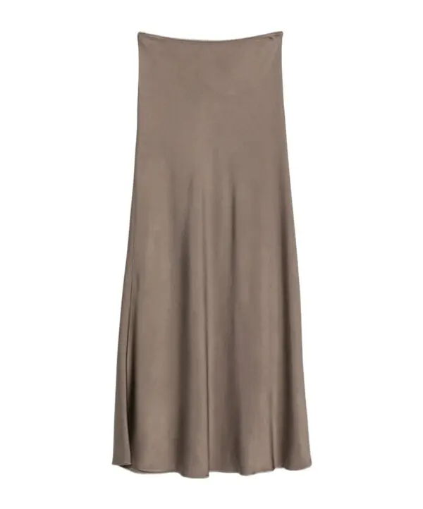 Fabiana Filippi Satin A-line Maxi Skirt - Brown