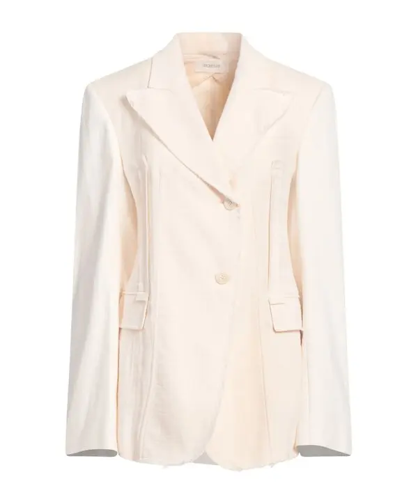 Sportmax Denim Single-breasted Blazer With Lace-up Detail - Beige