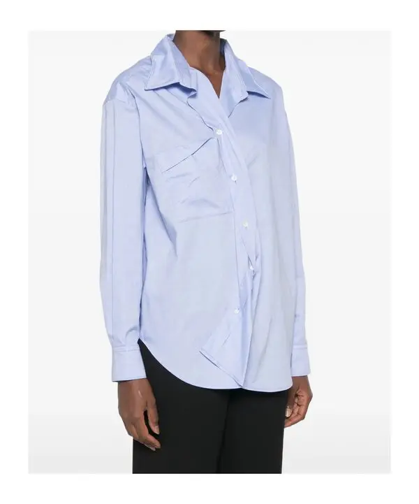 SYSTEM Asymmetric-front Chest-pocket Shirt