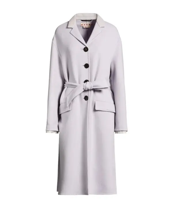 Marni Single-breasted Belted Felt Coat