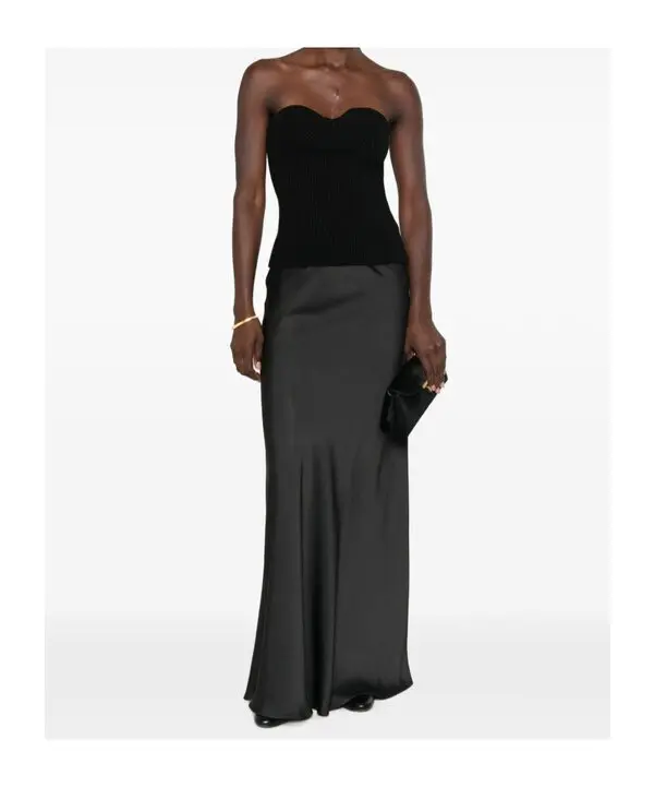 Fabiana Filippi Satin A-line Full Length Skirt