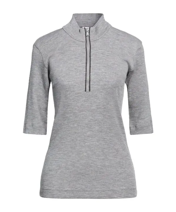 Brunello Cucinelli Lightgrey Wool Shortsleeve Knit Top