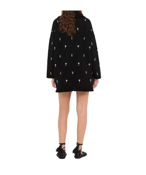 Alanui Dance With Me" Belted Cardigan With Tropical Embroidery