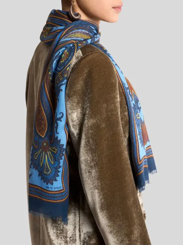 Etro Modal And Cashmere Scarf With Paisley Motif