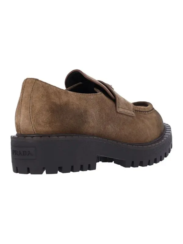 Prada Aged Suede Loafers