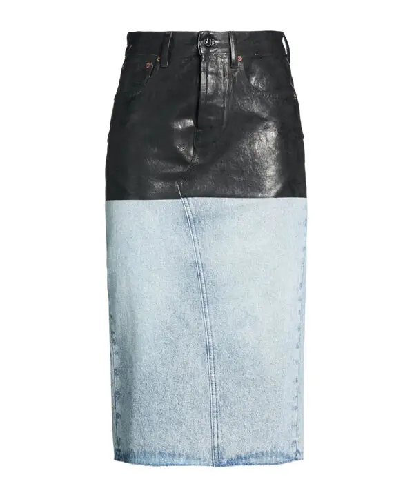 MAISON MARGIELA Two-tone Denim Midi Skirt