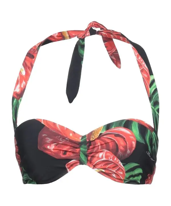 Dolce & Gabbana Printed Bikini Top - Black