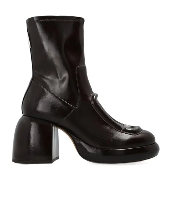Marc Jacobs Round Toe Zip Up Boots - Brown