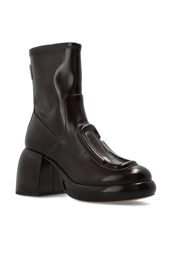 Marc Jacobs Round Toe Zip Up Boots - Brown