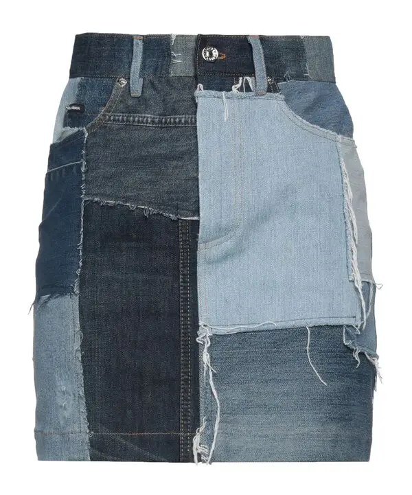 Dolce & Gabbana Patchwork Denim Pencil Skirt - Blue