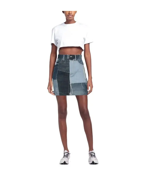 Dolce & Gabbana Patchwork Denim Pencil Skirt