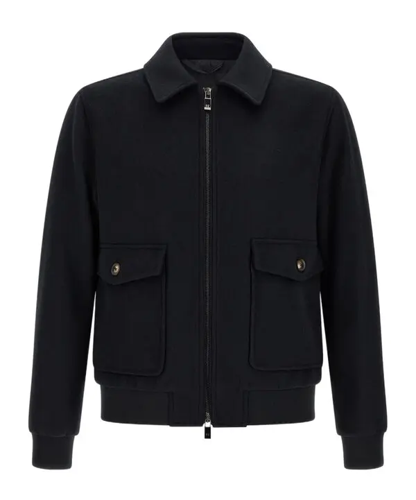 Pal Zileri Long Sleeve Casual Jacket With Zip Closure - Black