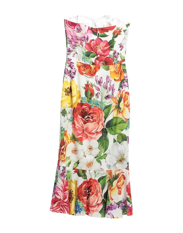 Dolce & Gabbana Floral Print Sleeveless Deep Neckline Dress