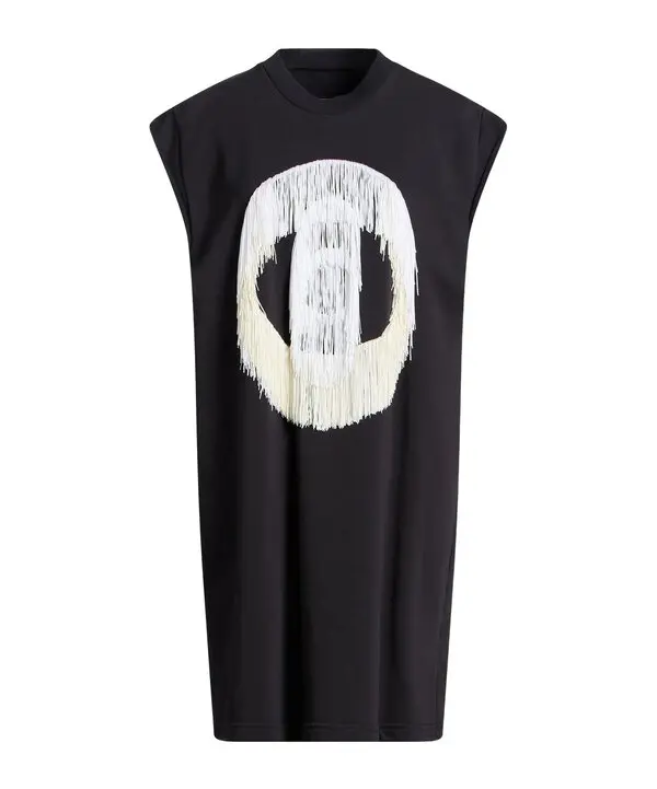 MAISON MARGIELA French Terry Sleeveless T-shirt Dress With Fringe Detail
