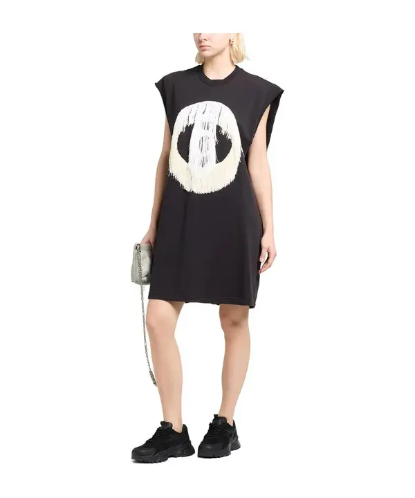 MAISON MARGIELA French Terry Sleeveless T-shirt Dress With Fringe Detail