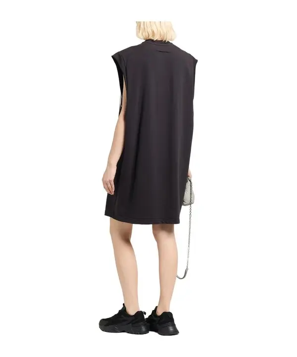 MAISON MARGIELA French Terry Sleeveless T-shirt Dress With Fringe Detail