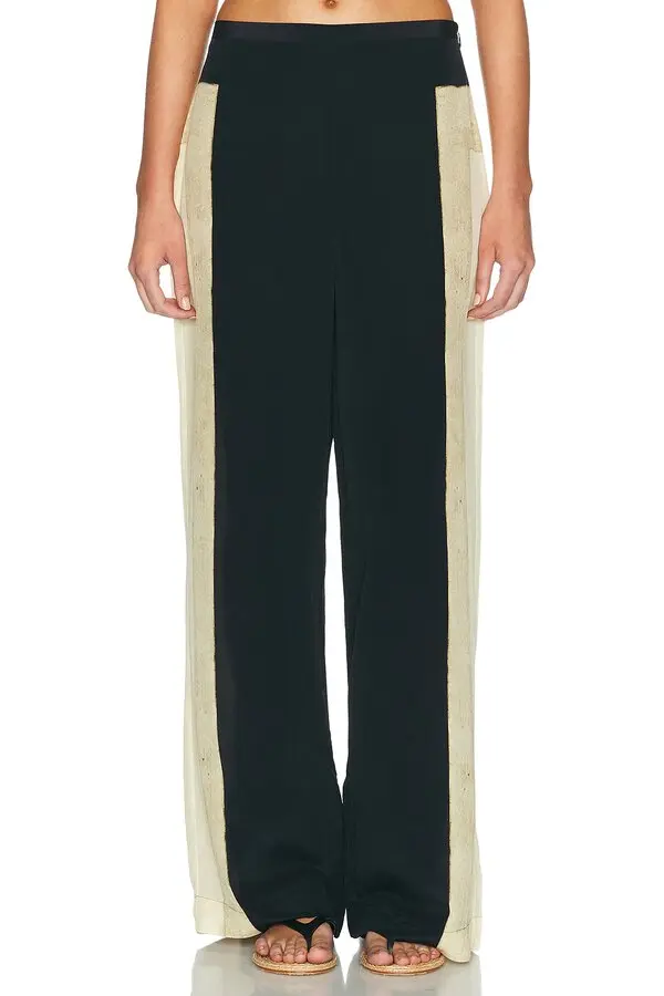 SIR. Elastic Waistband Casual Pants - Geo Scape