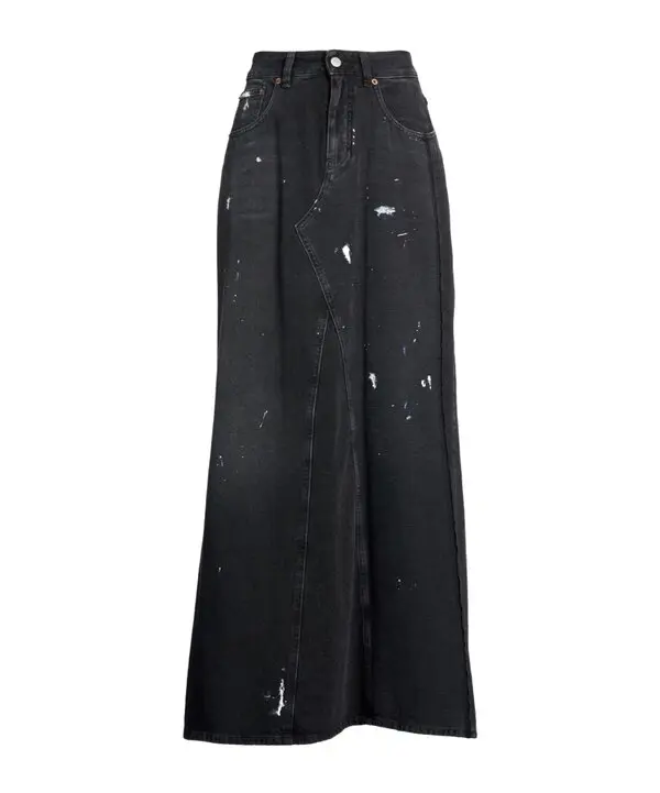 MAISON MARGIELA Denim Flared Skirt - Black
