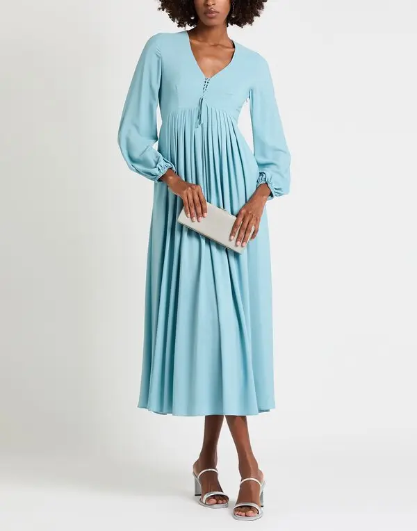 Max Mara Long Sleeve Ruched Maxi Dress