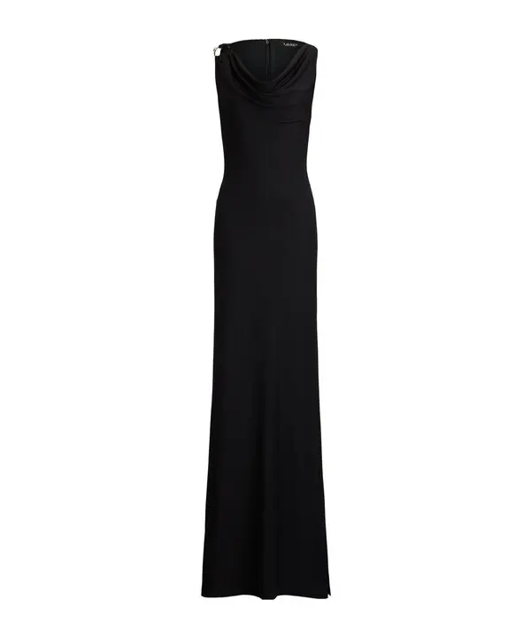 Ralph Lauren Sleeveless Maxi Gown With Cowl Neck