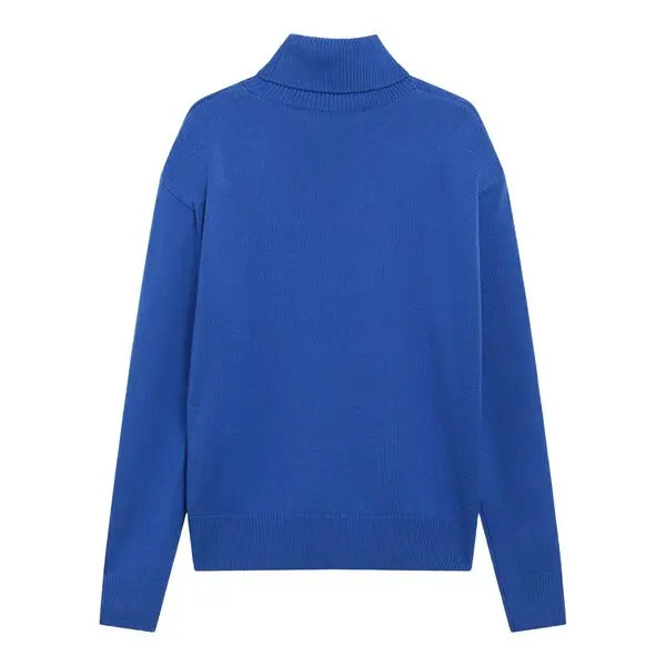 THE FRANKIE SHOP Turtleneck Sweater With Shoulder Pads And Long Sleeves - Blue
