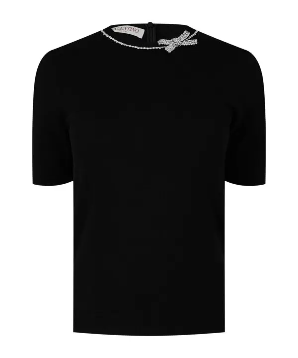 Valentino Garavani Short-sleeved Wool Shirt With Embroidery