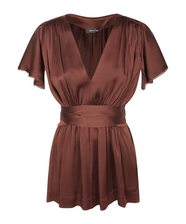 Fabiana Filippi Tie-neck V-neck Blouse