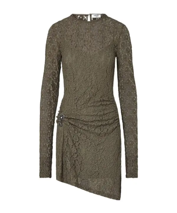 Liu Jo Long Sleeve Lace Embellished Mini Dress