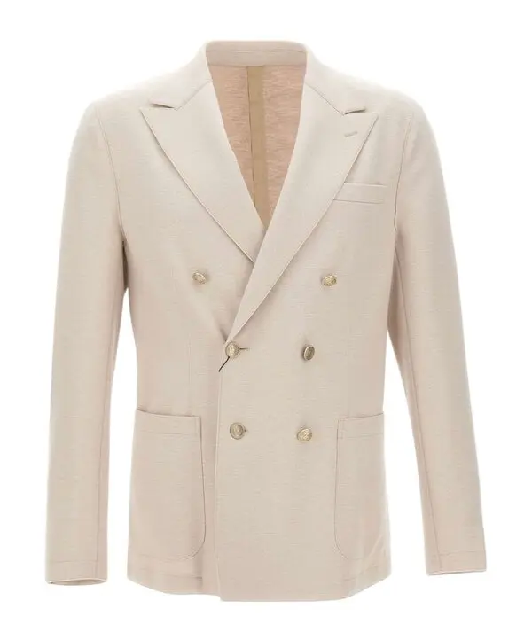Eleventy Double-breasted Peak-lapel Blazer