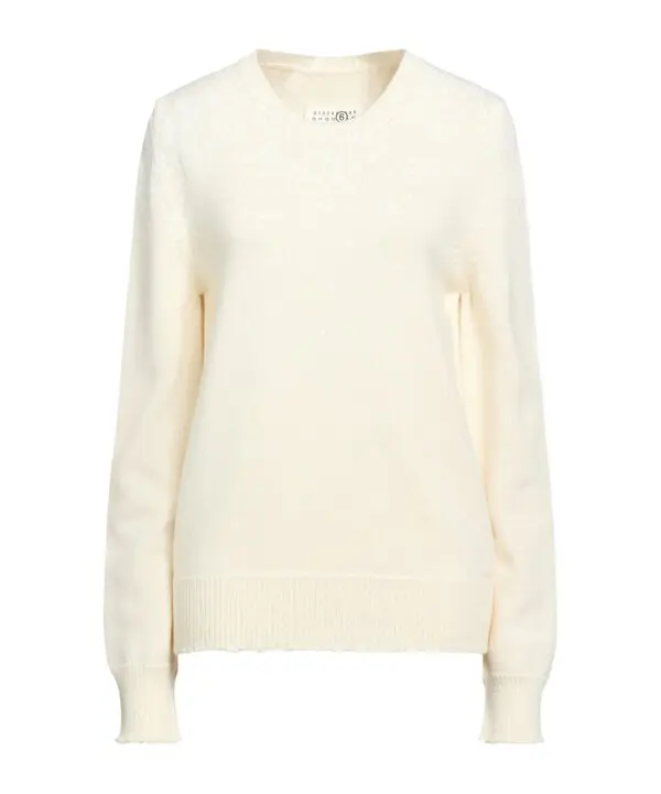MAISON MARGIELA Long Sleeve Crewneck Knit Sweater With Print