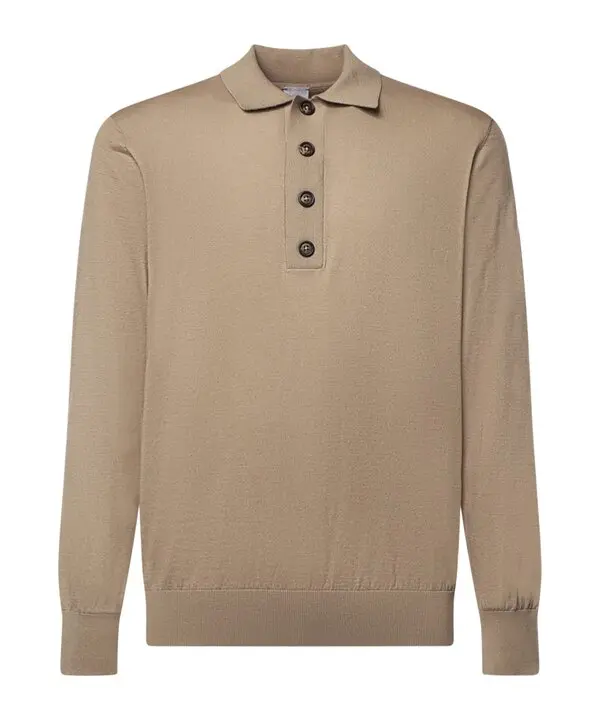 Eleventy Long-sleeve Knitted Polo Shirt