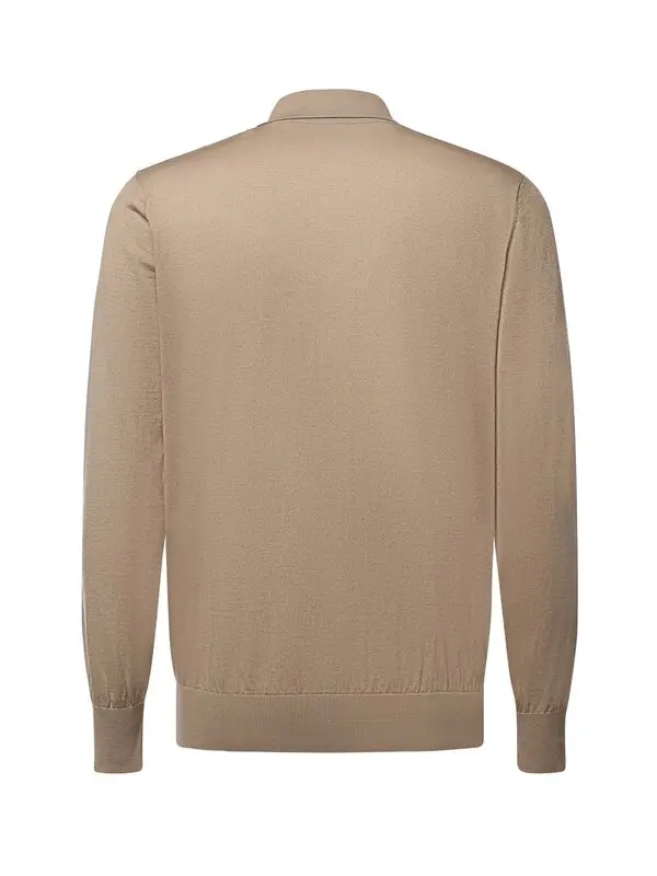 Eleventy Long-sleeve Knitted Polo Shirt