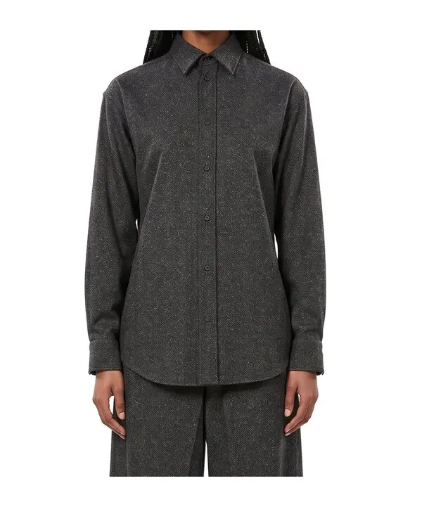 DARKPARK Herringbone Pattern Long-sleeve Shirt