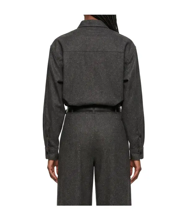 DARKPARK Herringbone Pattern Long-sleeve Shirt