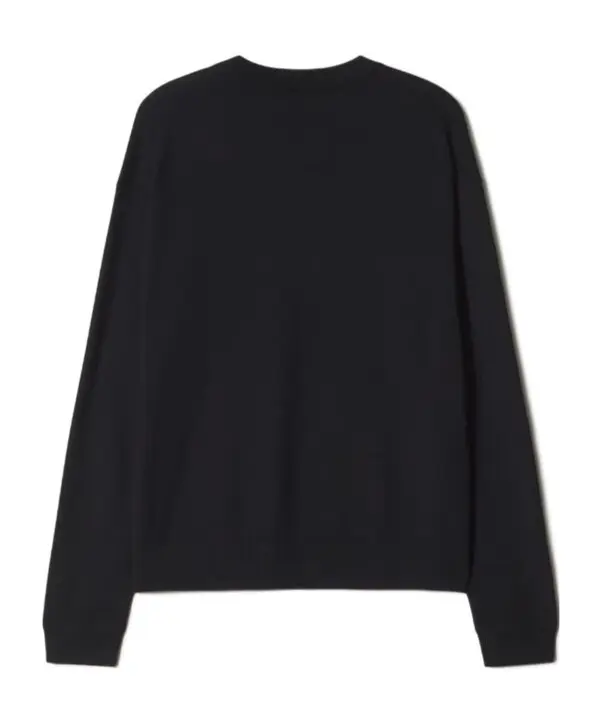 Maison Kitsuné Red Profile Fox Merino Wool Jumper - Black