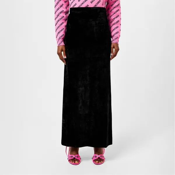 Balenciaga Velvet Maxi Skirt