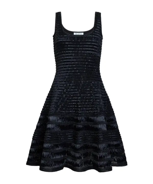 Alaïa Sleeveless Mini Dress With Fitted Flared Skirt