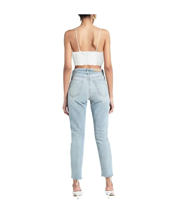 Chloé Cropped Sweetheart Neckline Lace Top