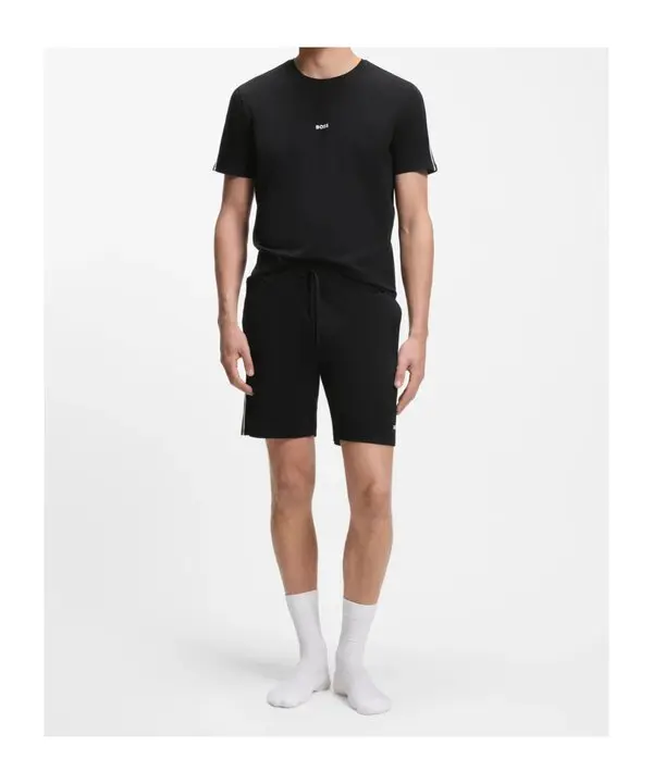 Hugo Boss Stretch-cotton Pyjama Top With Signature-stripe Tape