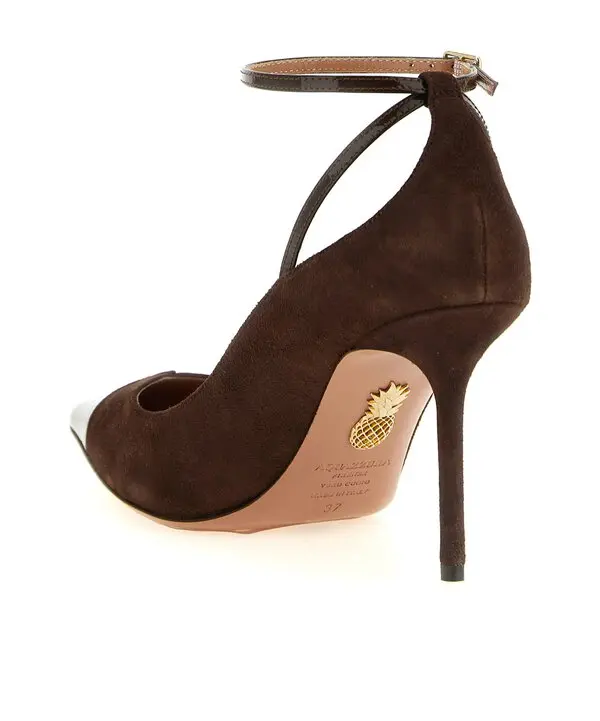 AQUAZZURA Pointed-toe Stiletto High Heels With Ankle Strap